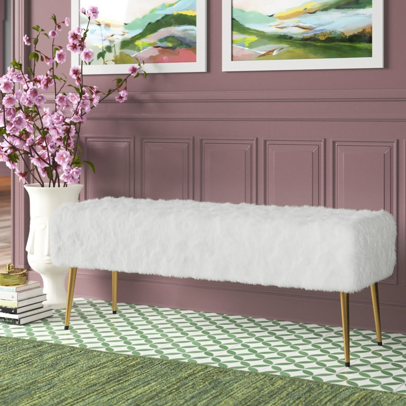 Faux Fur Upholstered Bench